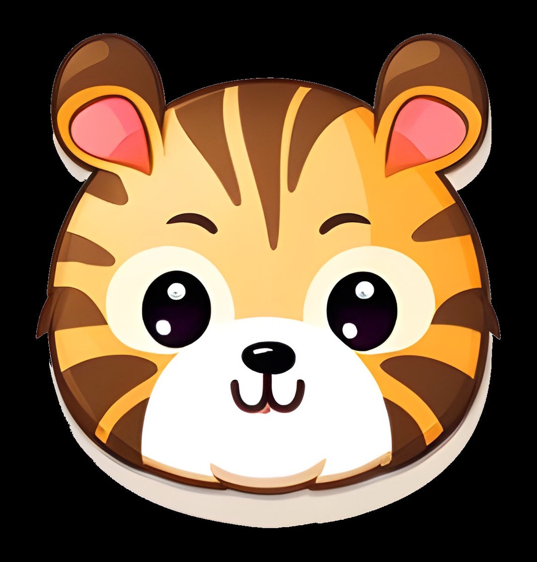 Kawaii Animal Face Clipart | Cartoon PNG (digital Download - Etsy