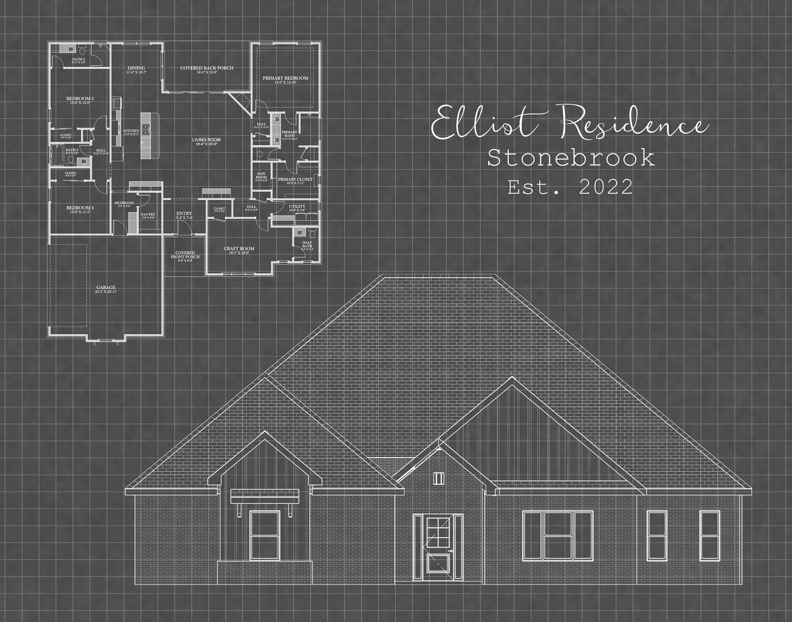 Personalized Wall Art Unframed Blueprint Portrait of Your New - Etsy