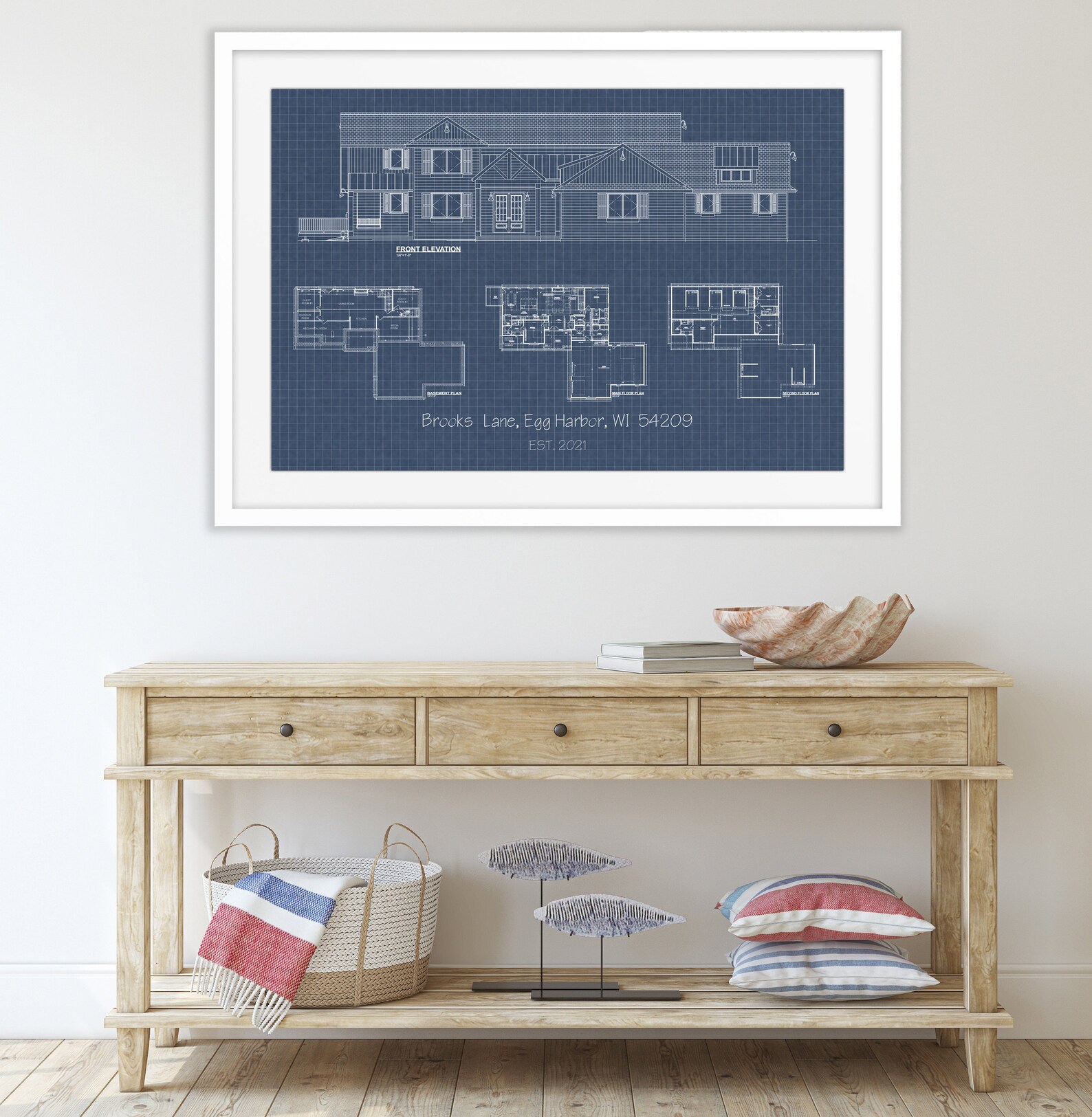 Personalized Wall Art Unframed Blueprint Portrait of Your New - Etsy