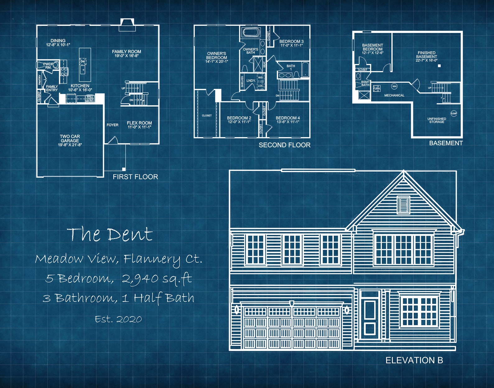 Personalized Wall Art Blueprint Portrait of Your New House - Etsy