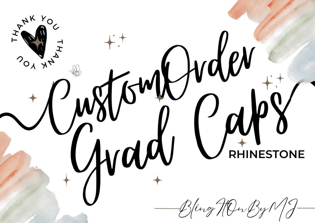 Custom Graduation Cap Custom Rhinestone Orders Personalized Provided ...