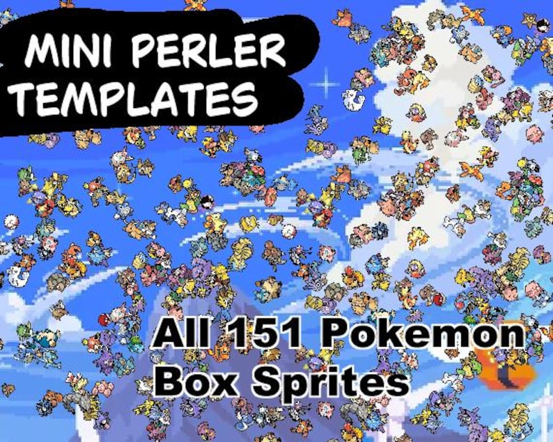 151 Pokemon Box Sprite Mini Perler Bead Templates - Etsy