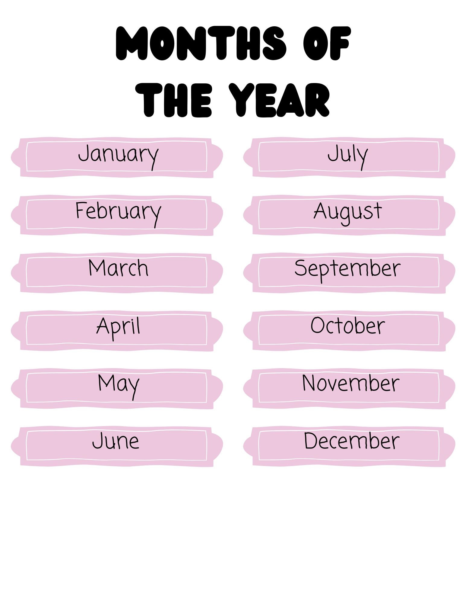 Days of the Week and Months of the Year Printable Bundle With Bonus ...