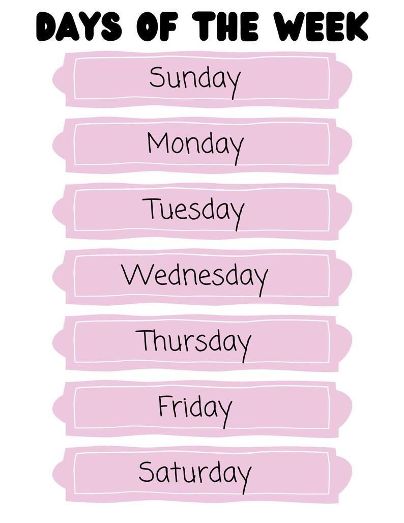 Days of the Week and Months of the Year Printable Bundle With Bonus ...