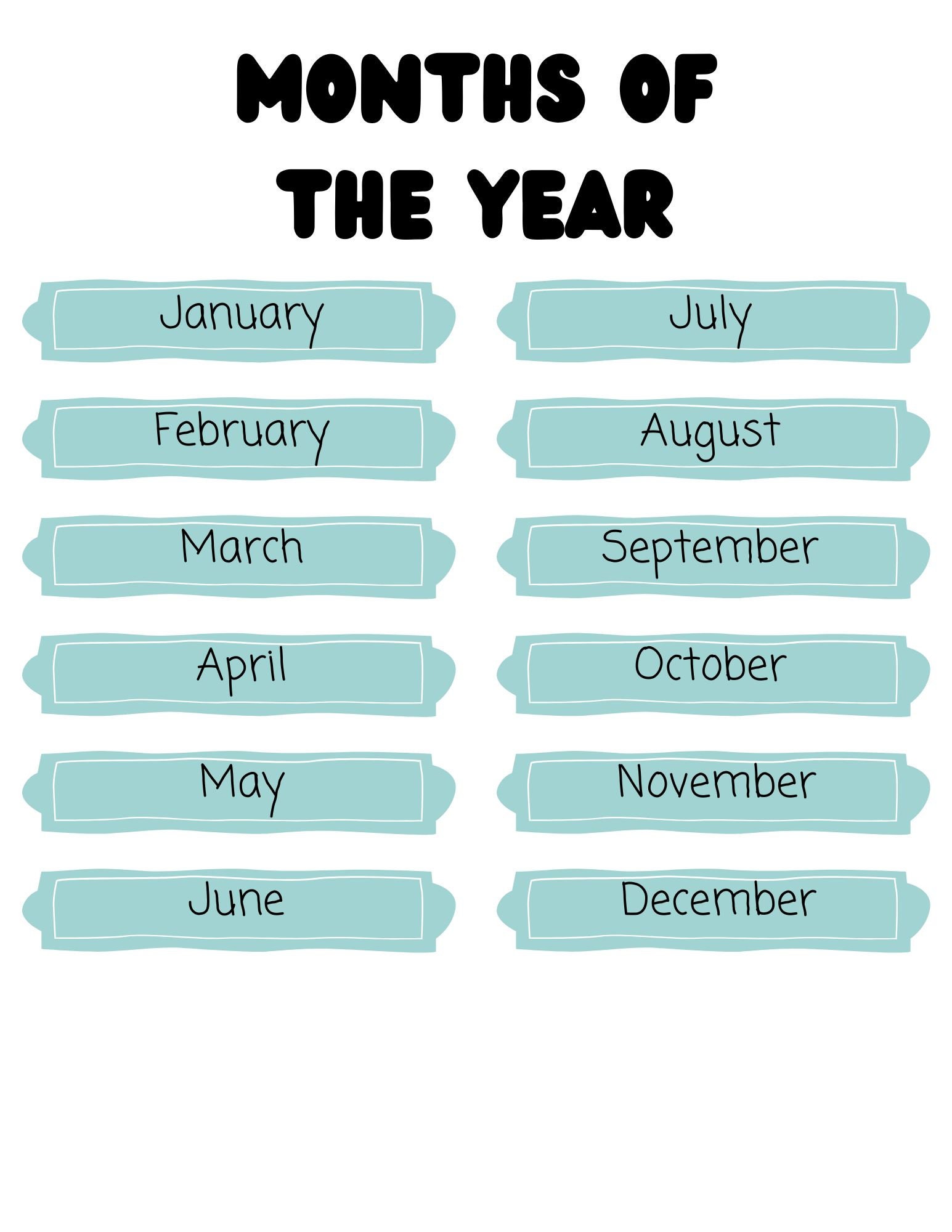 Days of the Week and Months of the Year Printable Bundle With Bonus ...