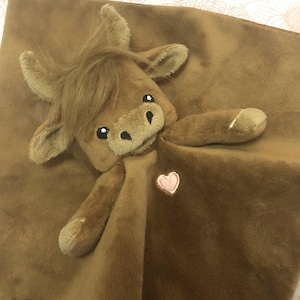 Highland Cow Lovey Blanket Sensory Toy Embroidery Design Digital ...