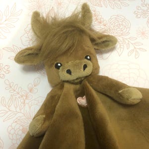 Highland Cow Lovey Blanket Sensory Toy Embroidery Design Digital ...