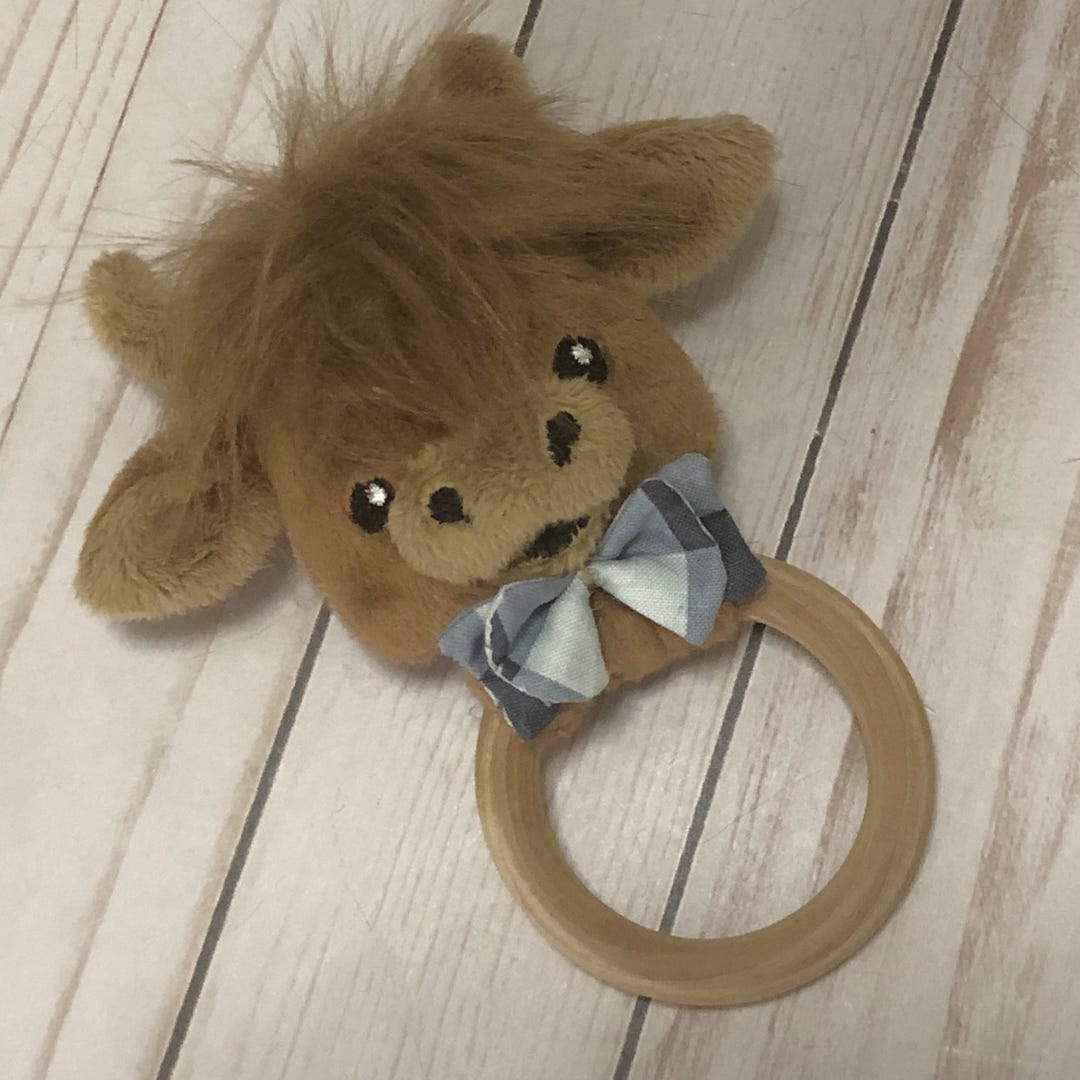Teething Ring Highland Cow ITH Embroidery Design Digital Download - Etsy