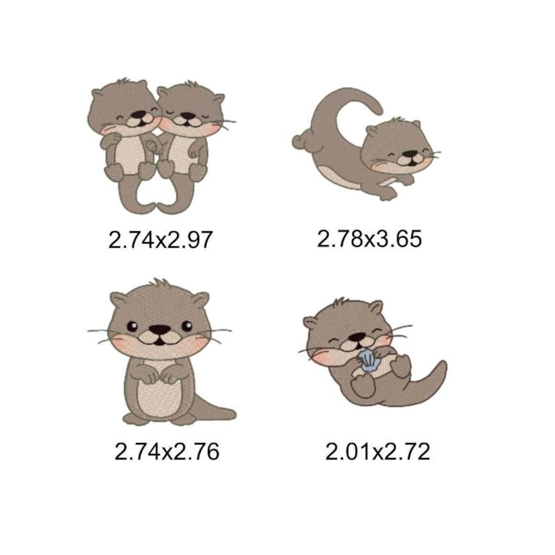 Otter Embroidery Designs Digital Download - Etsy
