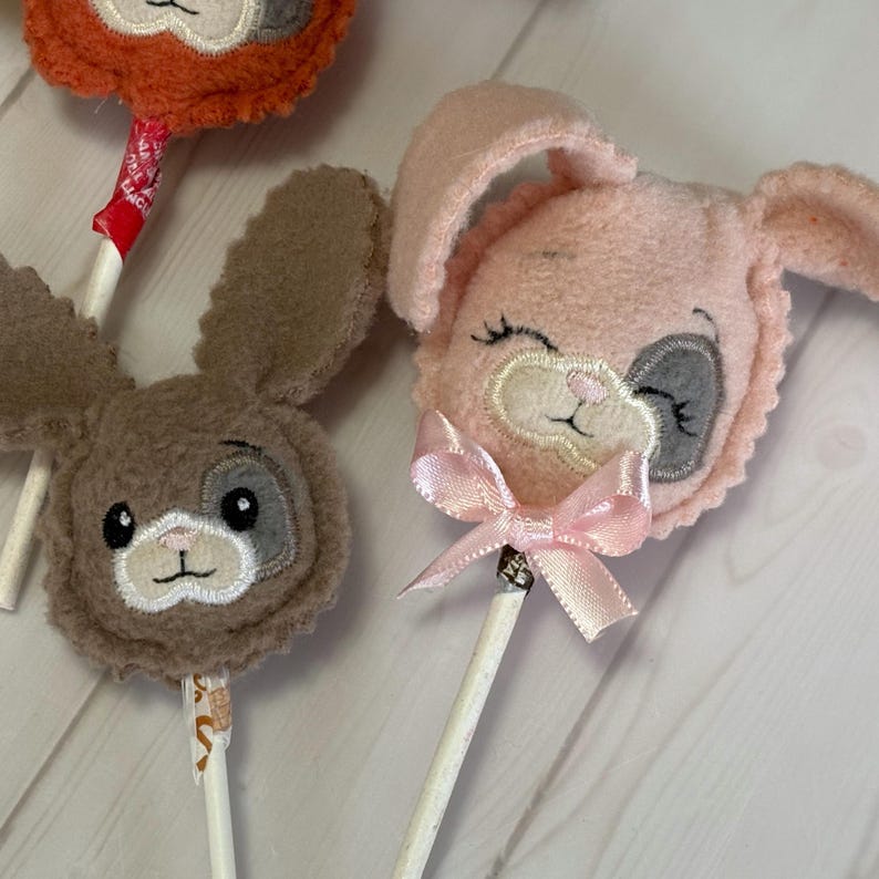 Lollie Pop Bunny Covers ITH Embroidery Design Digital Download - Etsy