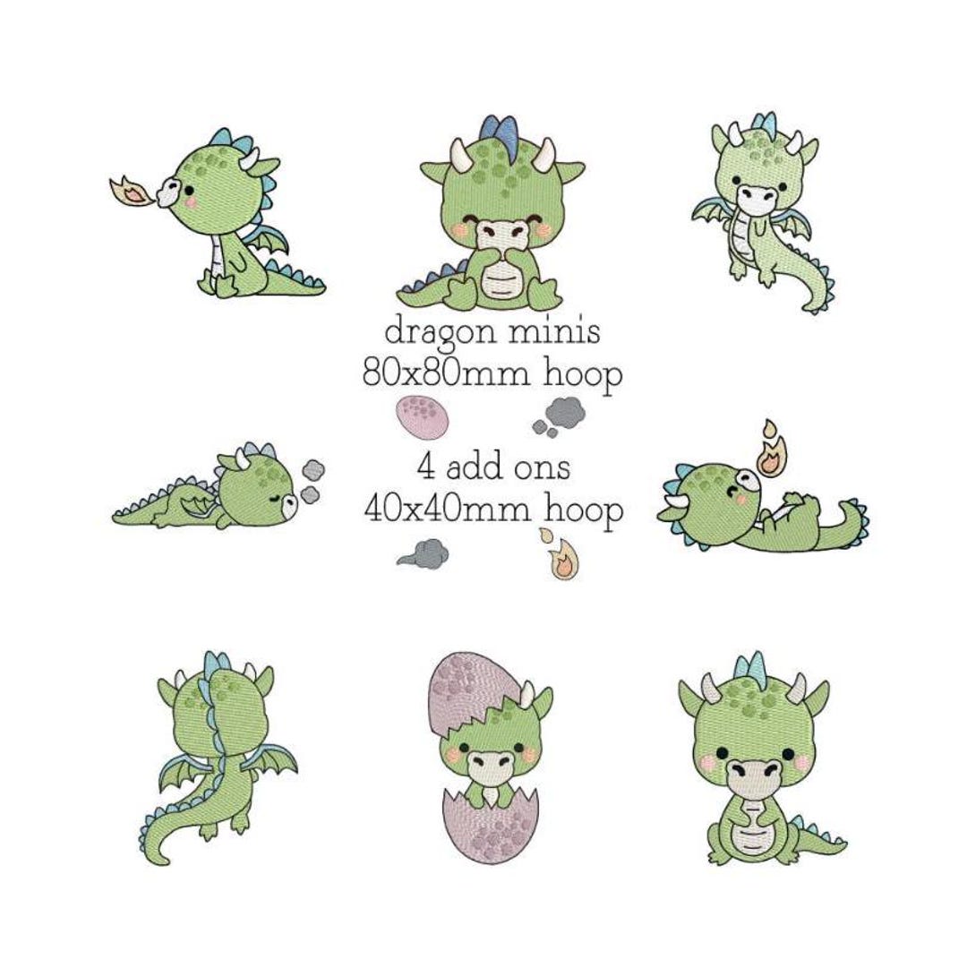 Dragon Mini–embroidery Designs Digital Download - Etsy