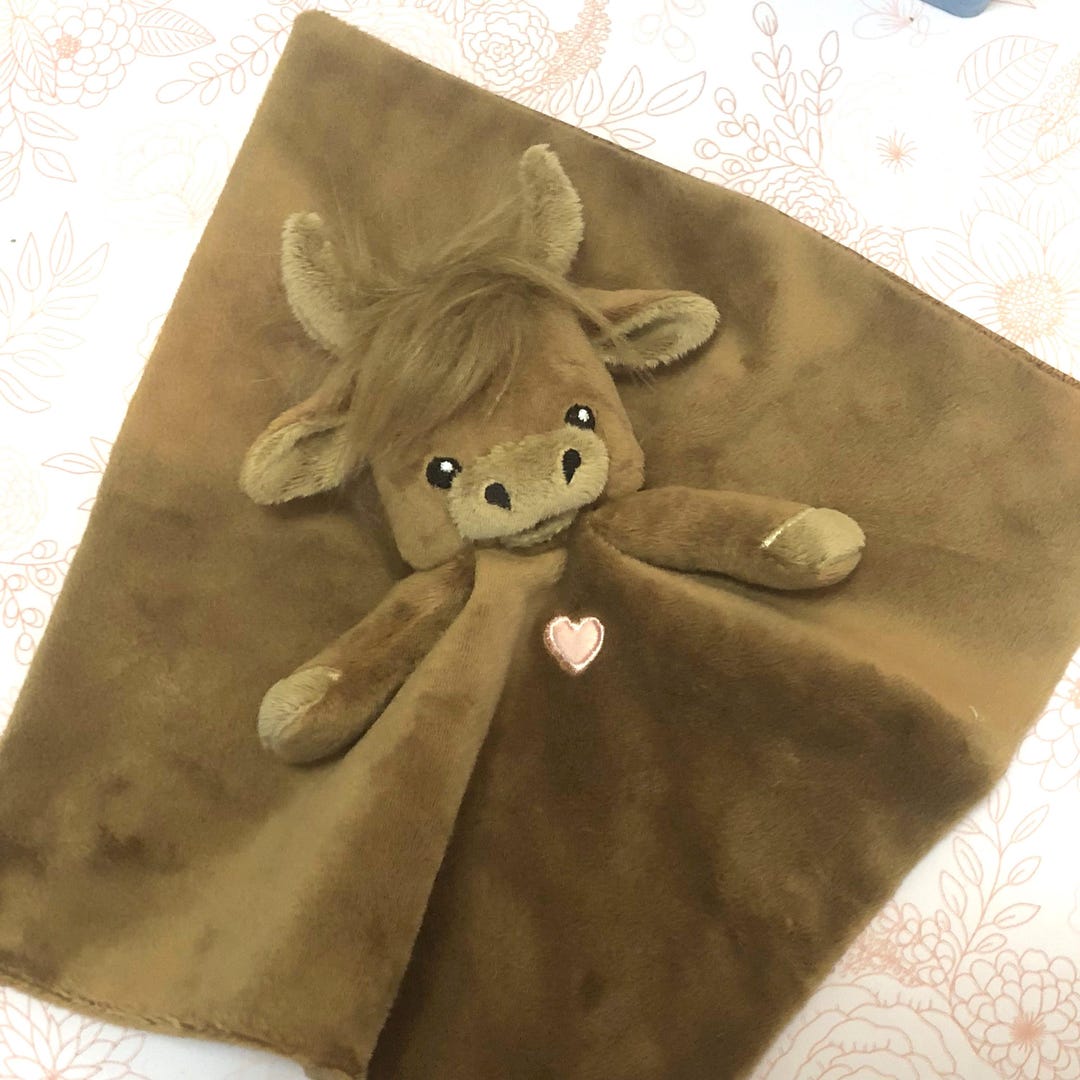 Highland Cow Lovey Blanket Sensory Toy Embroidery Design Digital ...