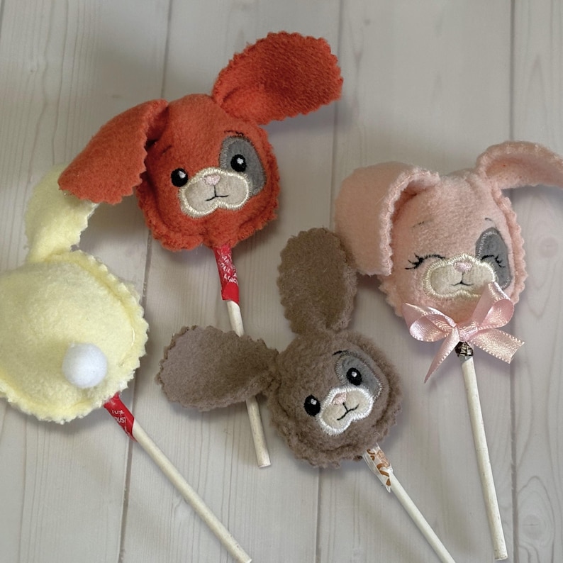 Lollie Pop Bunny Covers ITH Embroidery Design Digital Download - Etsy
