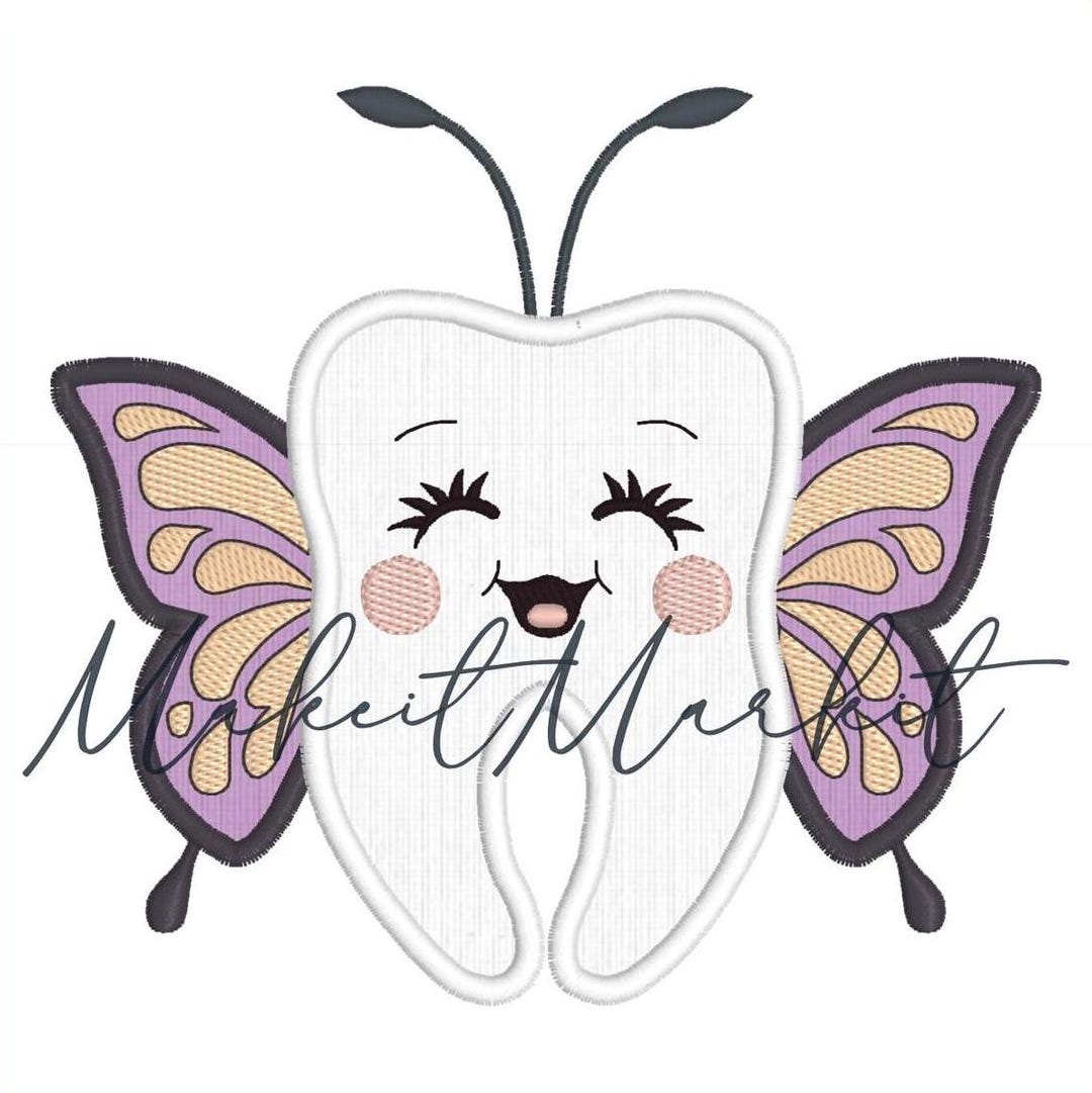 Tooth Fairy Butterfly Applique Embroidery Design Digital Download - Etsy