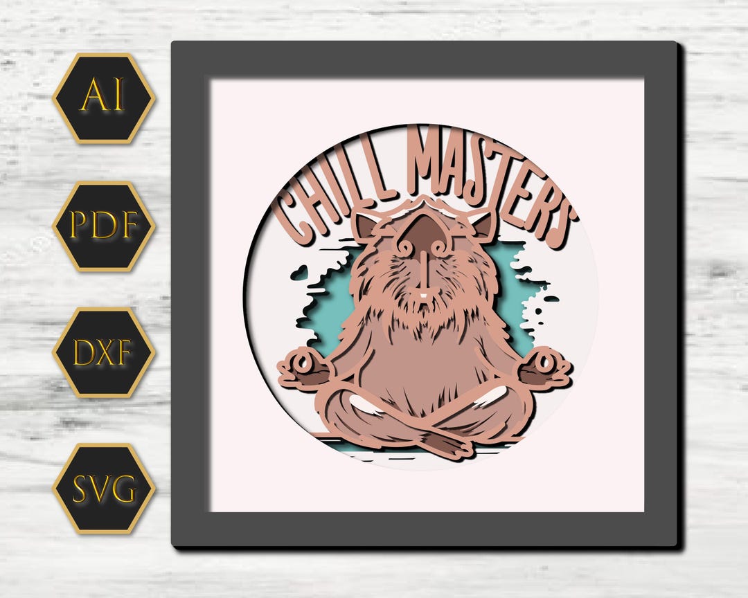 Cute Guinea Pig Shadow Box,svg File,3d Mandala,file for Cricut,guinea ...