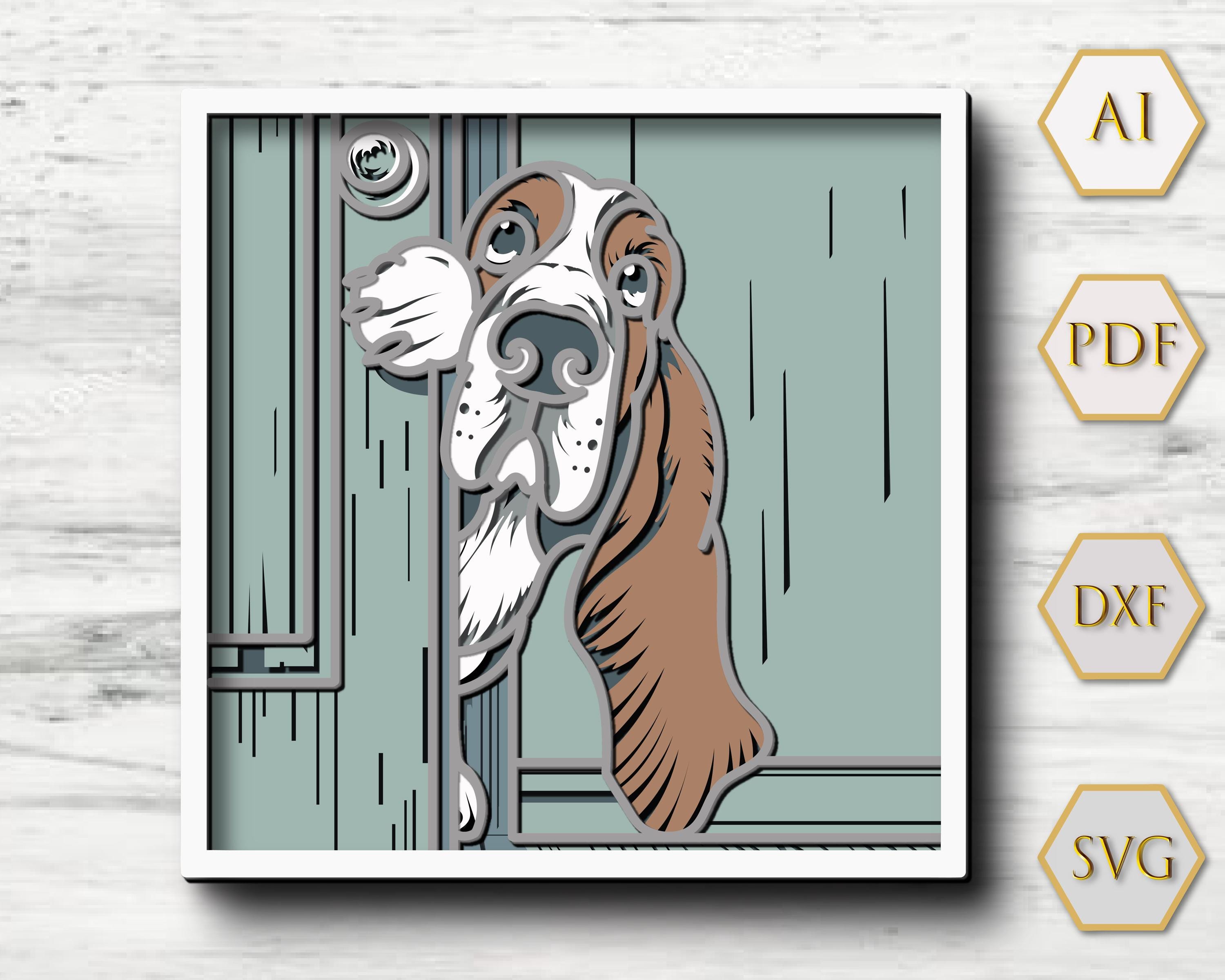 Basset Hound Shadow Box SVG: 3D Layered Papercut Files - Etsy