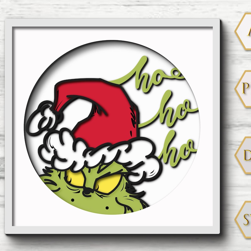Grinch Svg 3d Shadow Box - Etsy