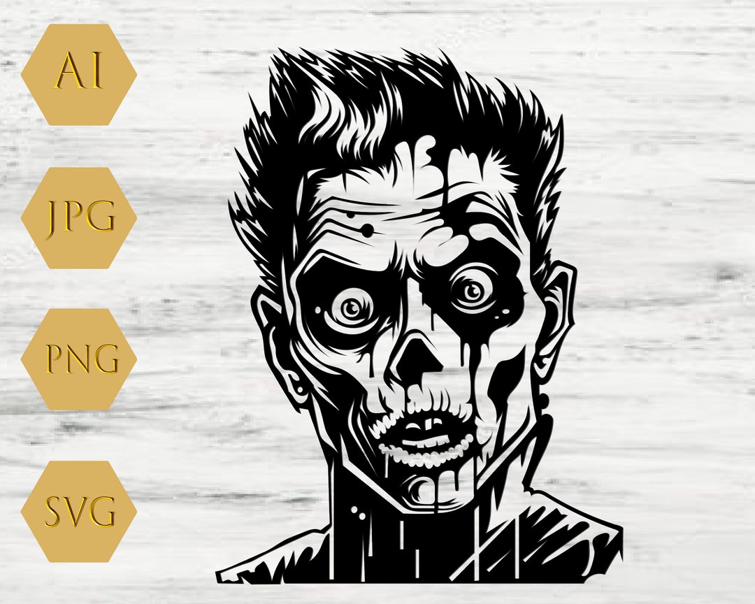 Zombi Svg Png Files , Cricut Cut File , Zombi Halloween , Elegance , Cool , Sticker , Vinyl ...