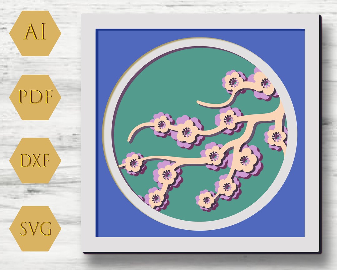 3D Cherry Blossom Shadow Box, Spring Shadow Box, Japanese Cherry Tree ...