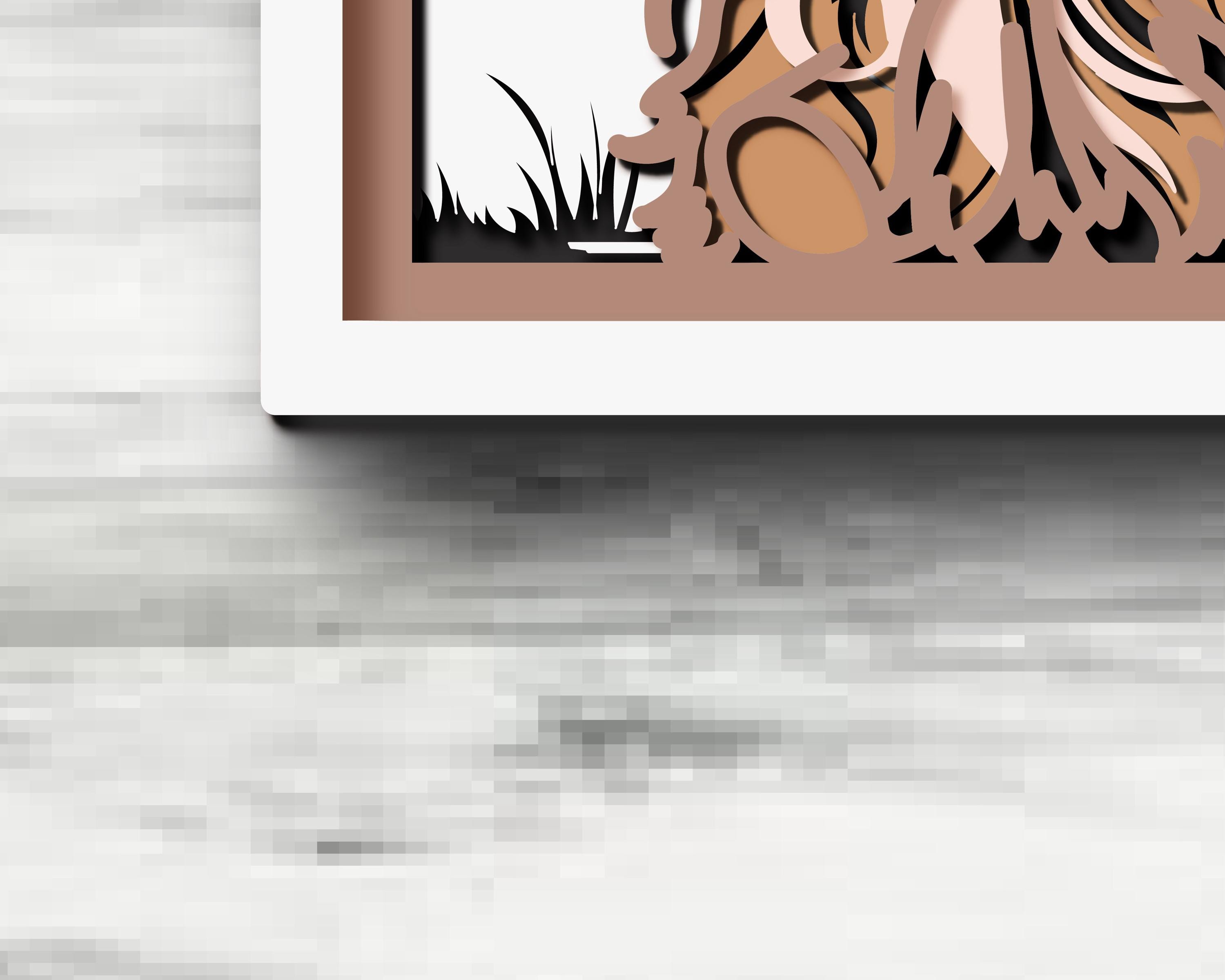 3D Highland Cow Shadow Box SVG: Layered Papercut Design (digital ...