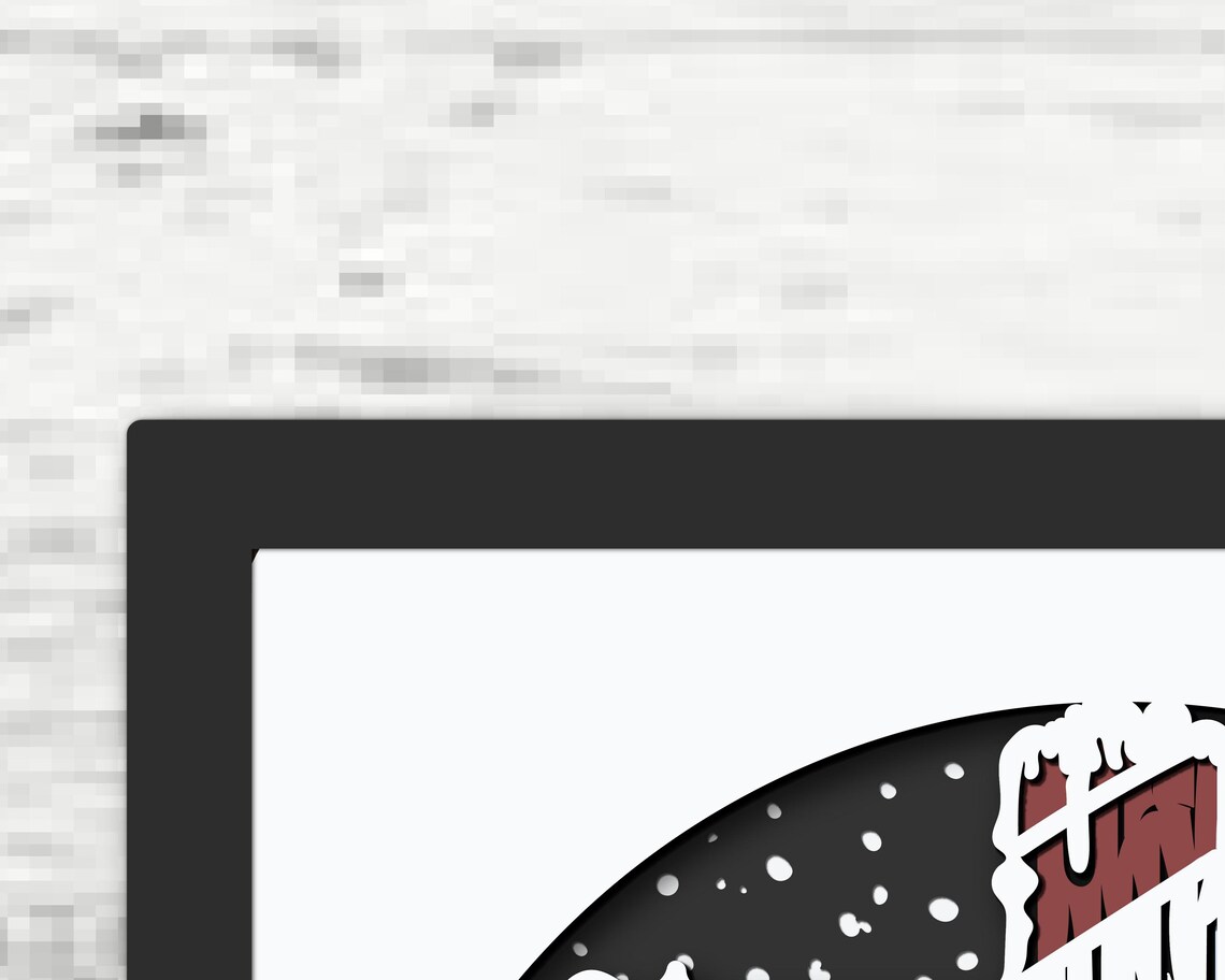 North Pole Shadow Box SVG: 3D Paper Cut Lightbox Template (digital ...