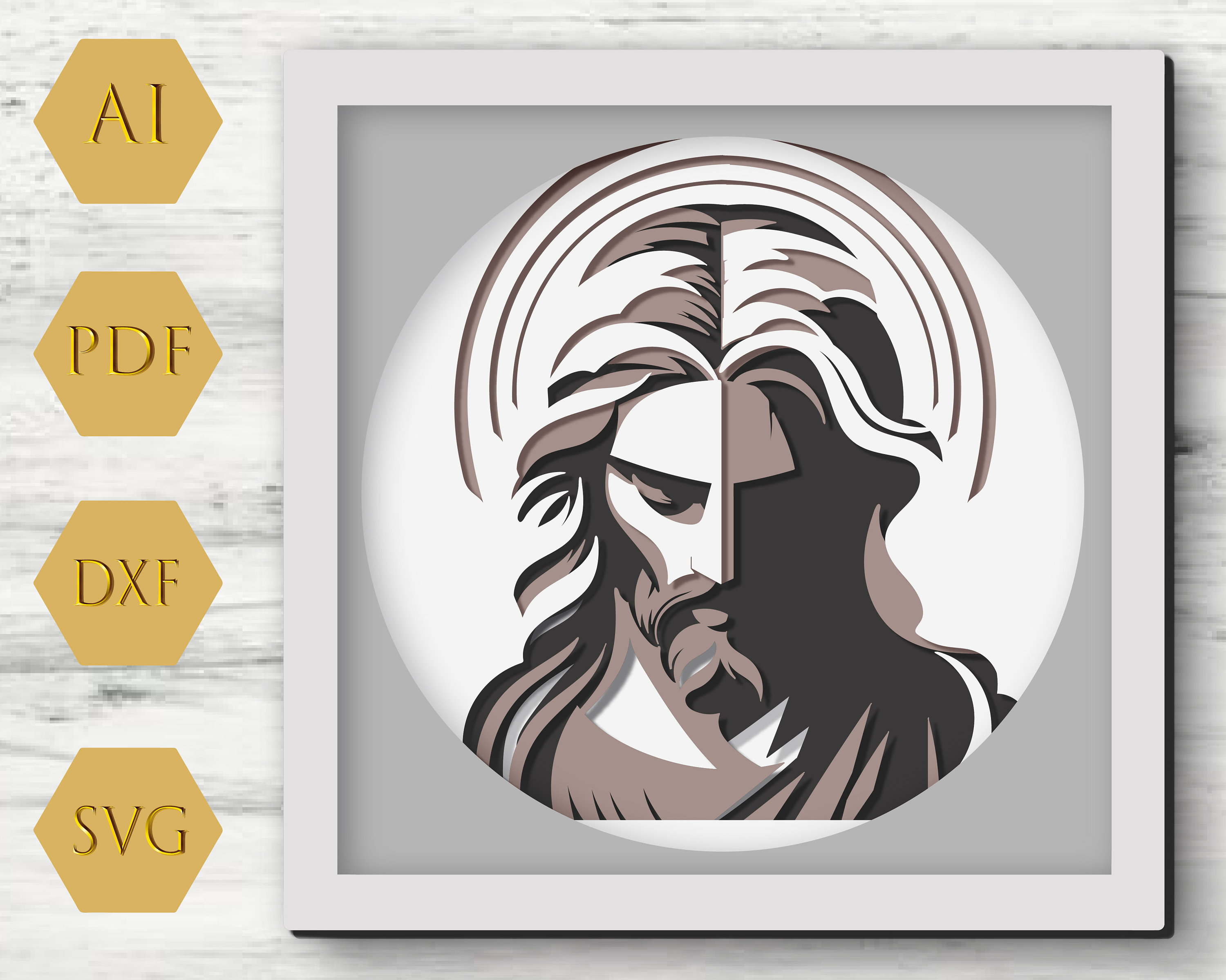 Jesus Shadow Box SVG Template, 3D Layered SVG for Cardstock, Multilayer ...