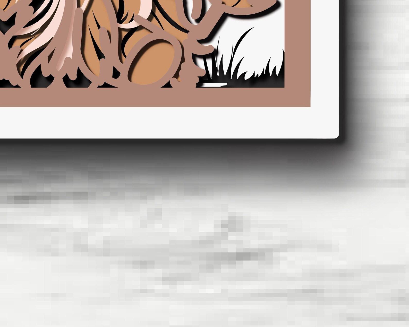 3D Highland Cow Shadow Box SVG: Layered Papercut Design (digital ...