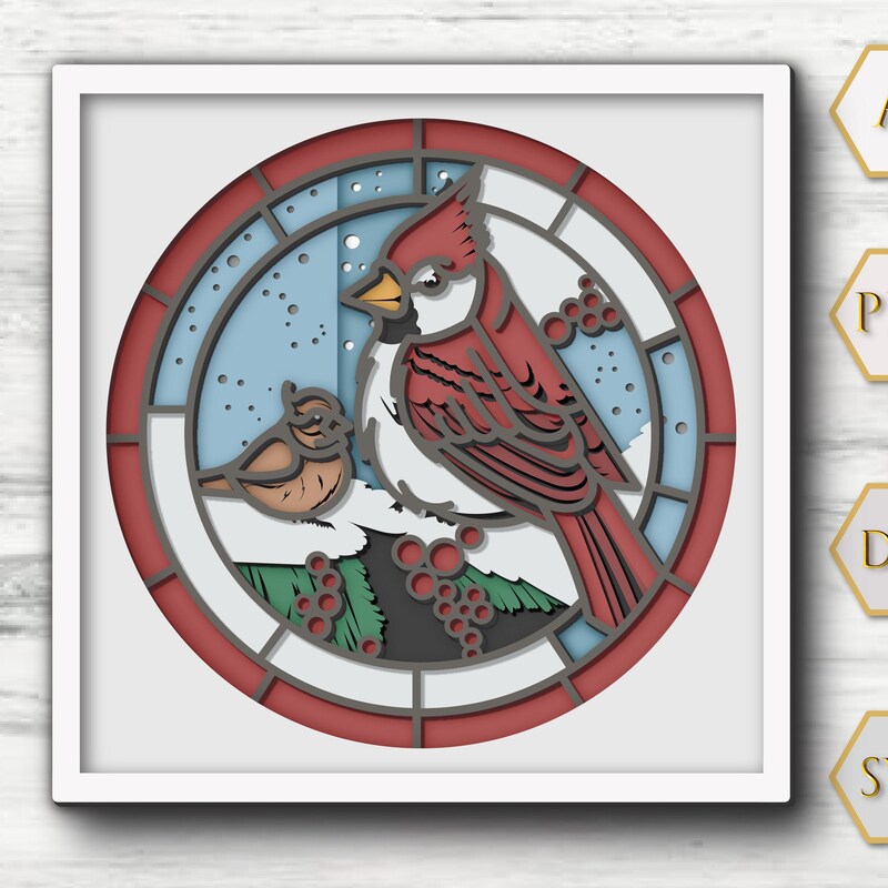 Cardinal Shadow Box - Etsy