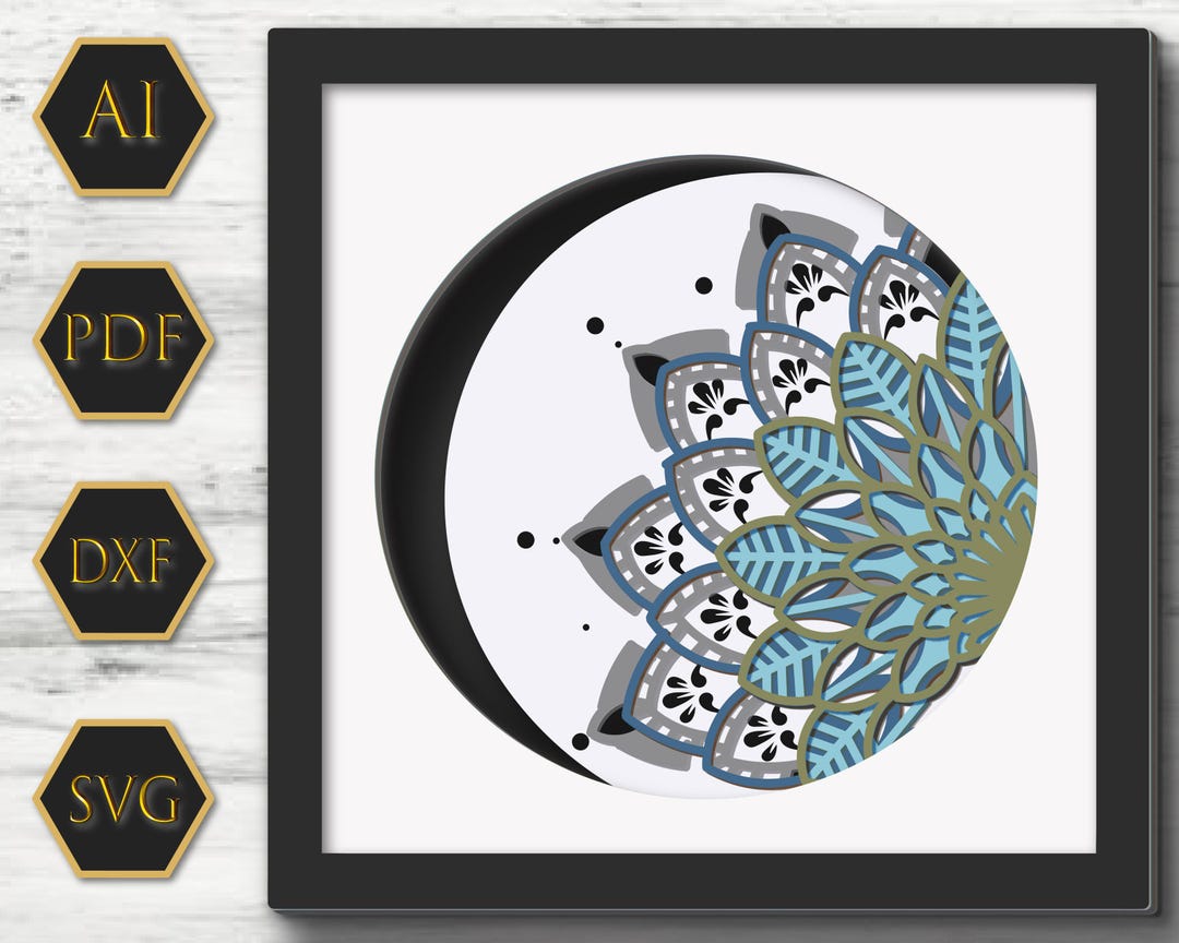3D Moon Flower Mandala SVG: Laser Cut Wall Art (digital Download) - Etsy