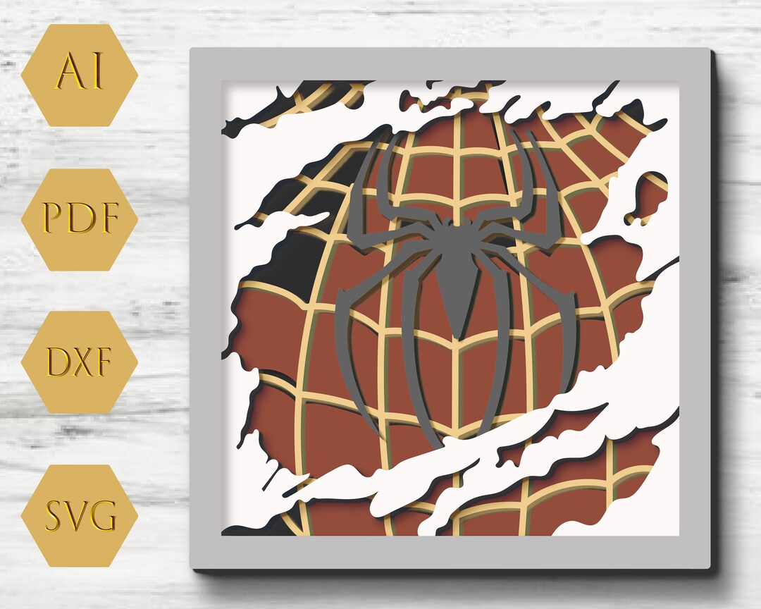 Spider Multilayer Svg,spider Shadow Box Svg,3d Layered Spider ,spider ...