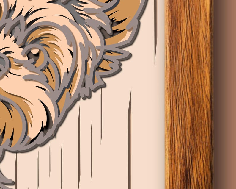 Yorkshire Terrier Shadow Box SVG: 3D Layered Papercut Files - Etsy