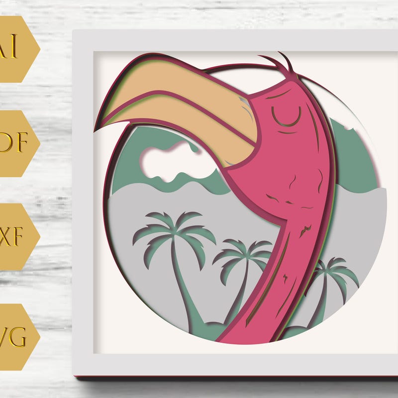 Printable Flamingo Box - Etsy