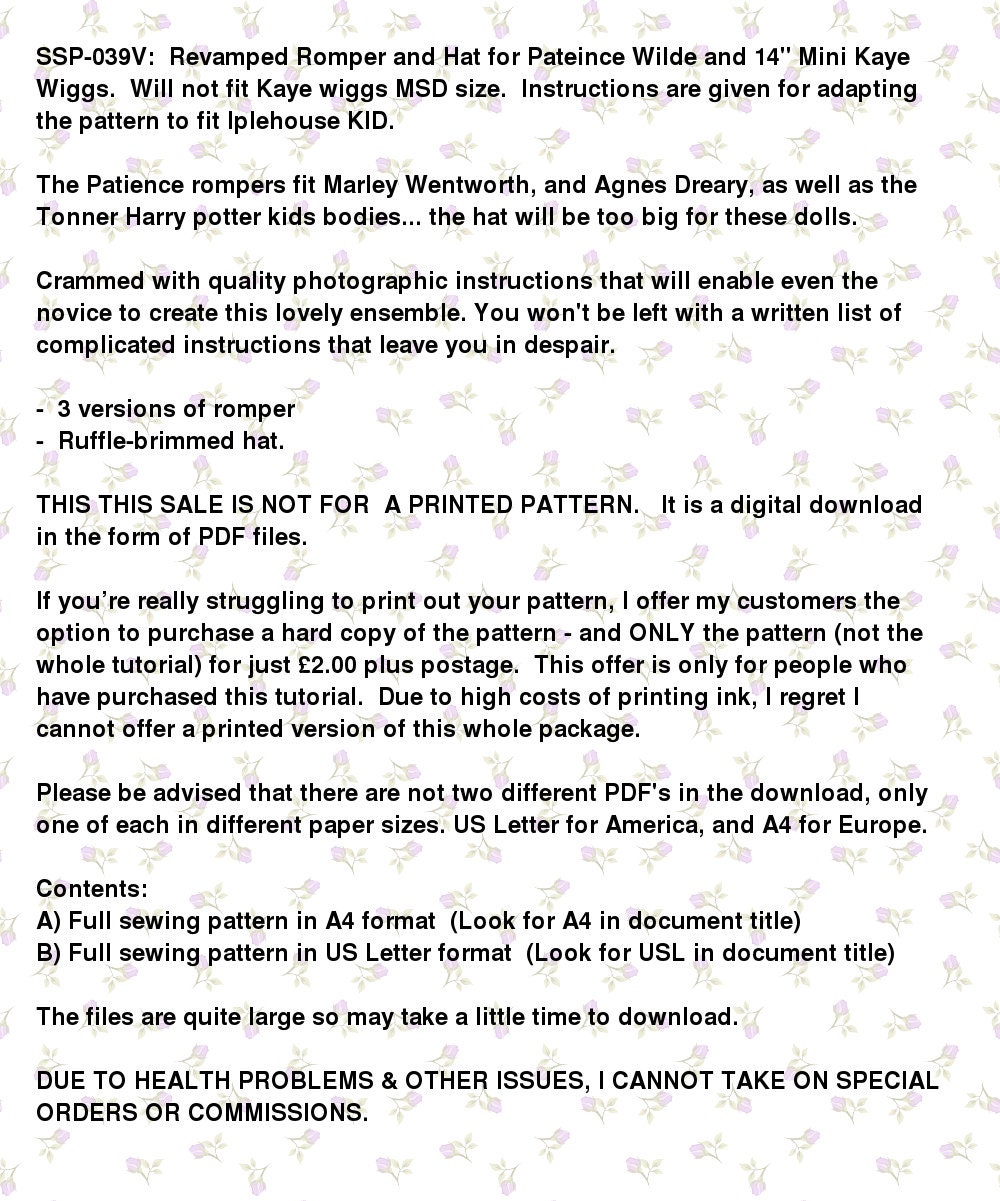 14 Kaye Wiggs Mini & Patience Wilde. Digital Sewing - Etsy Australia