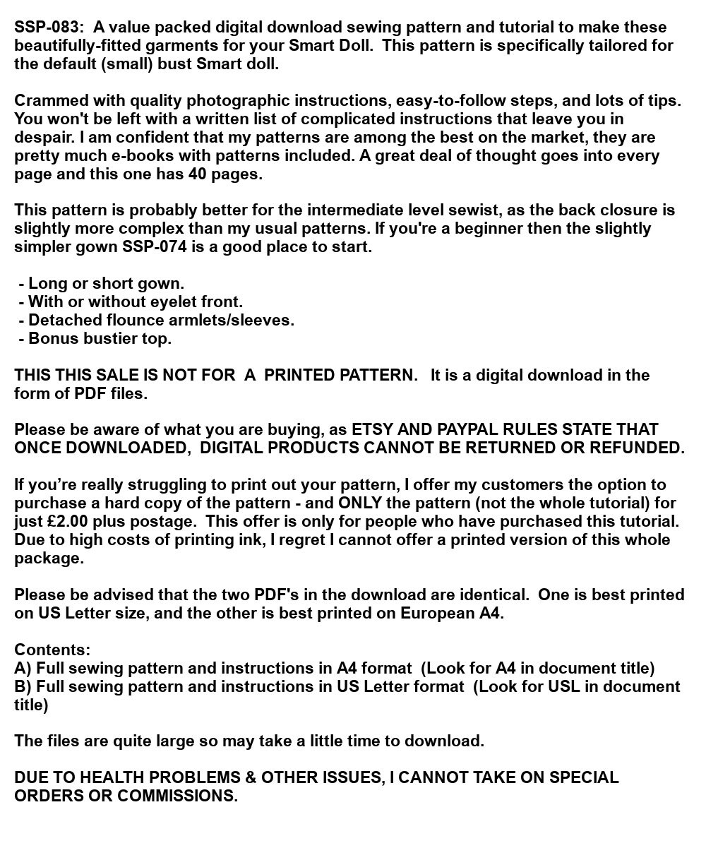 Smart Doll Clothes Digital Sewing Pattern PDF. 40 Page Ebook. - Etsy UK