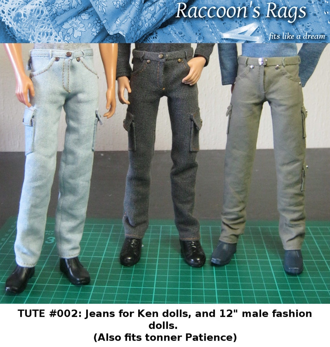 PDF Full Tutorial With Pattern TUTE#002: Jeans & Pants for 12" Male ...
