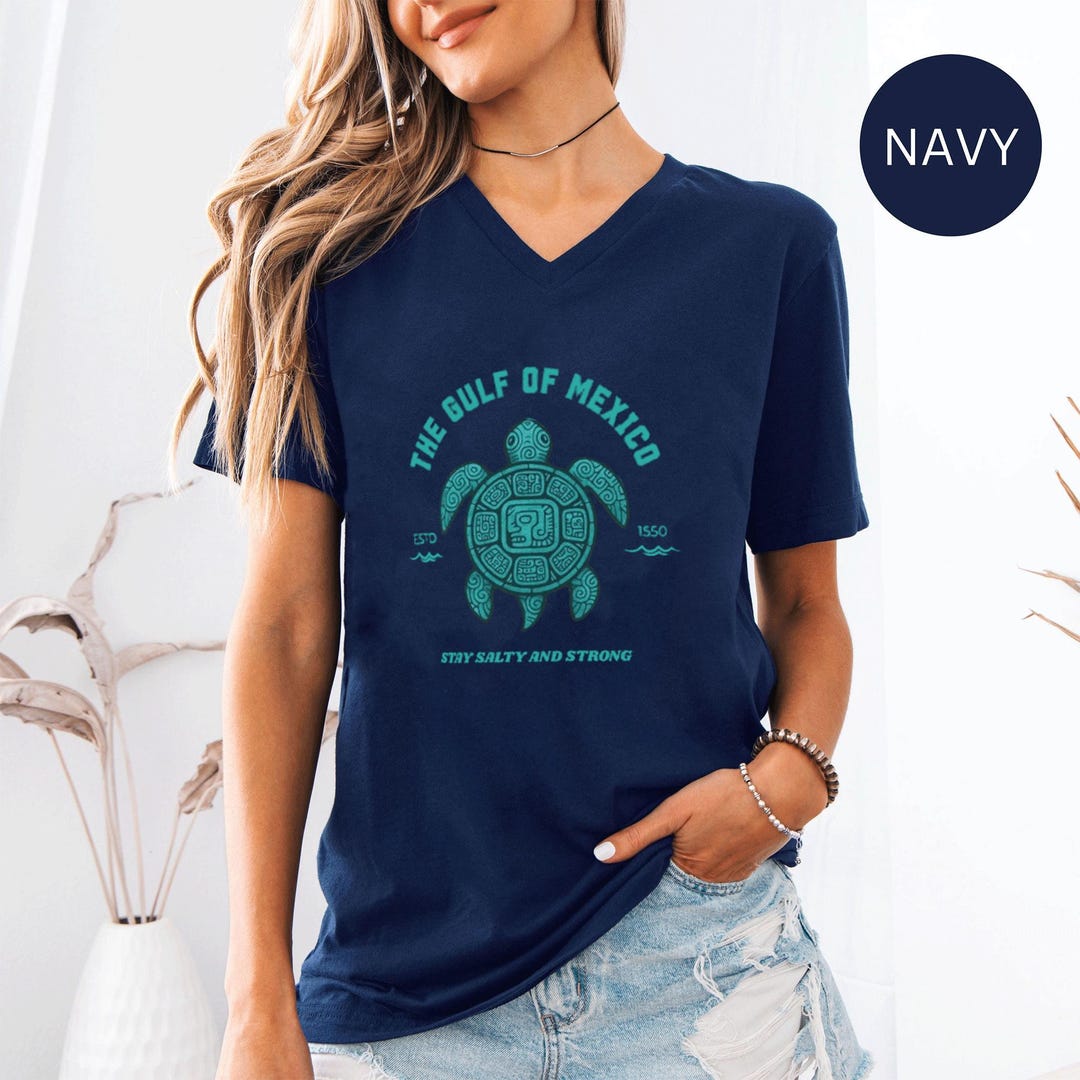 Gulf of Mexico Stay Salty and Strong V-neck, Anti Trump V-neck Tee ...