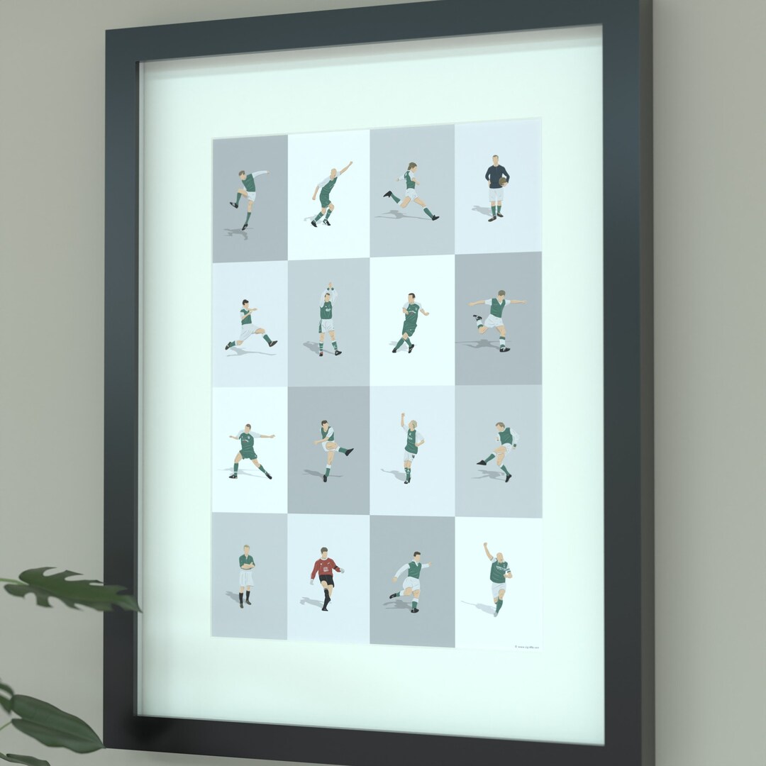 Hibernian Legends Illustrated Print | Easter Road Heroes Poster | Hibs ...
