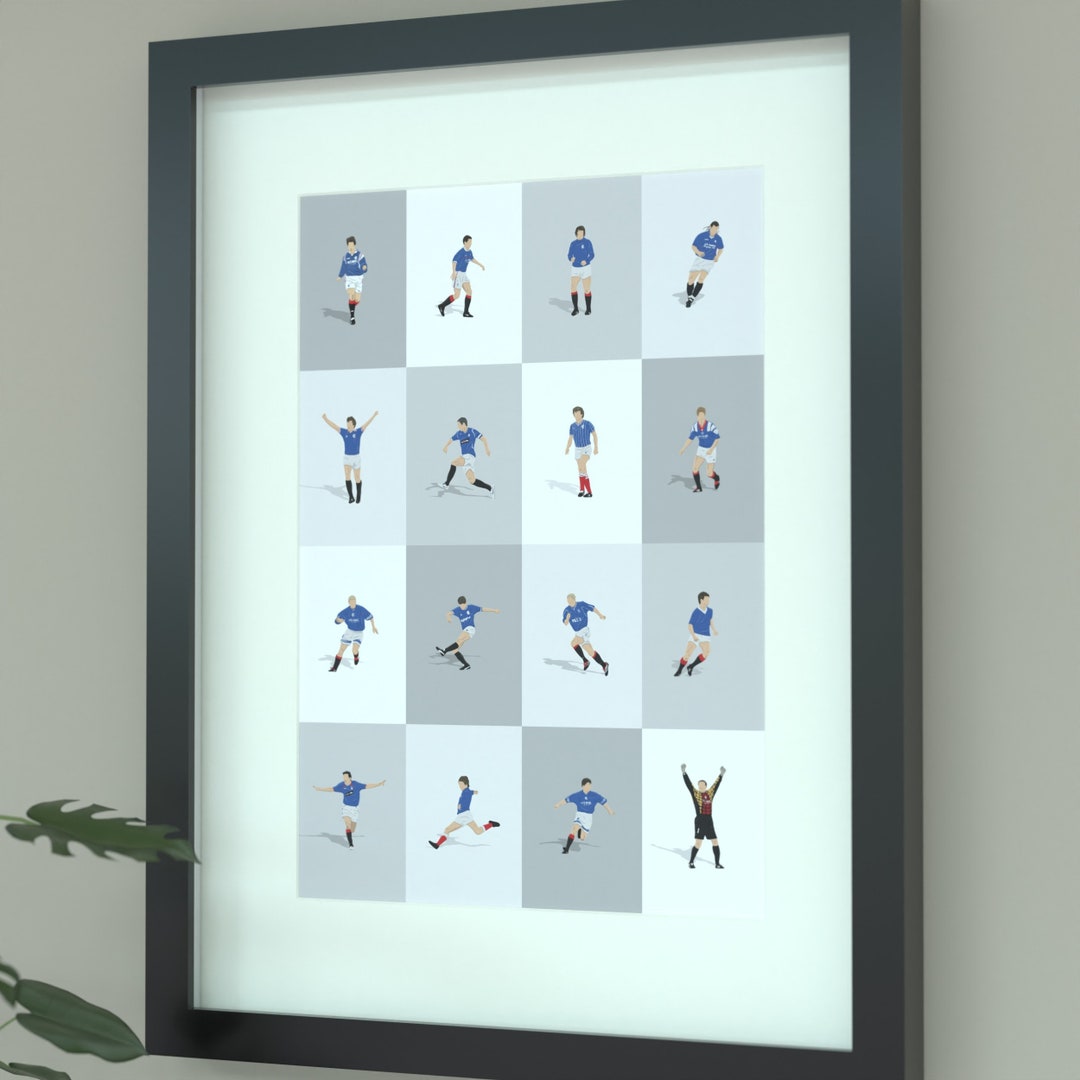 Rangers Legends Illustrated Art Print - Ibrox Icons Poster Gift - Etsy