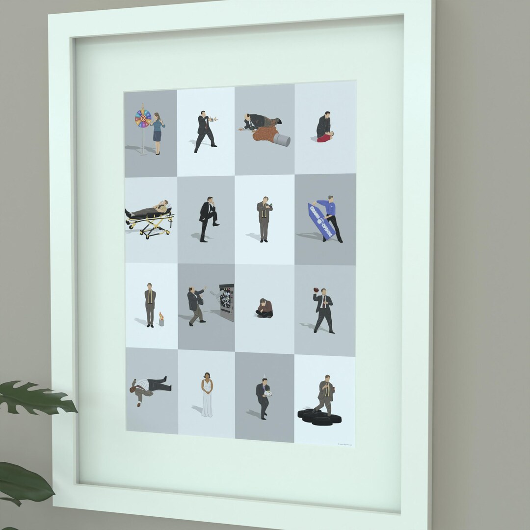 The Office (US) TV Show Illustrated Print Michael Scott, Dwight Schrute ...