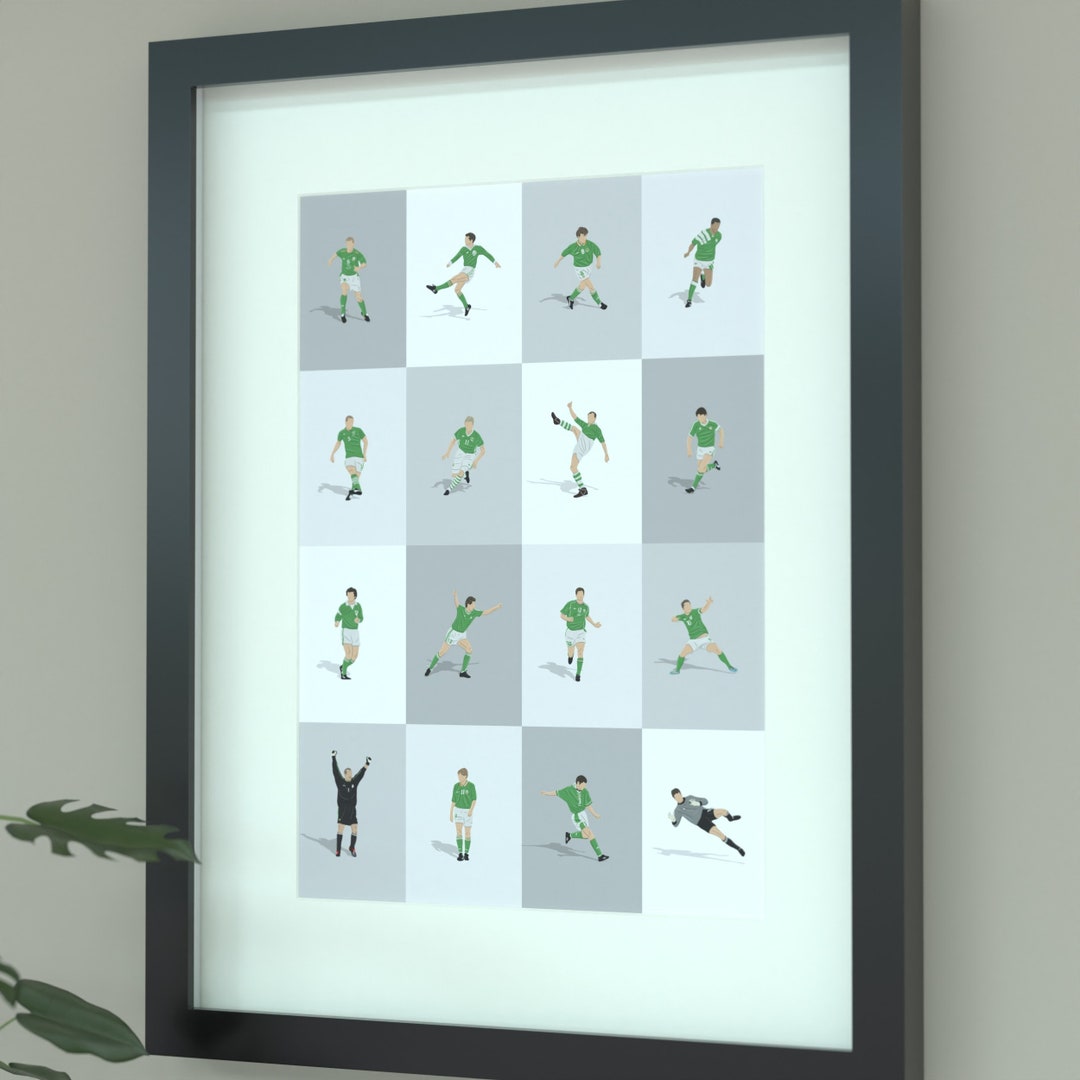 Republic of Ireland National Team Football Legends Print - Iconic ...
