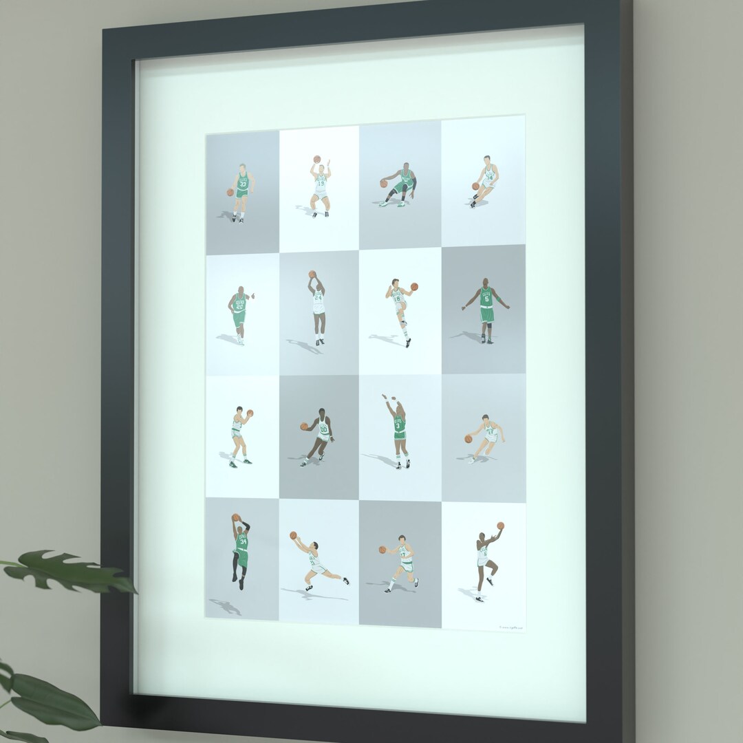 Boston Celtics Basketball Legends Print | Icons Wall Art | Celtics ...