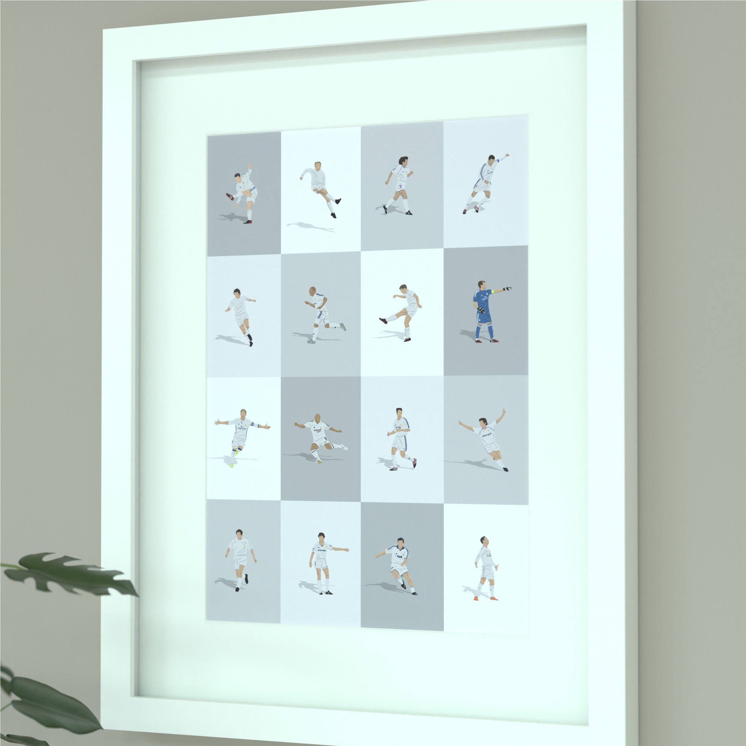 Real Madrid Legends Illustrated Art Print - Bernabéu Icons Poster Gift ...