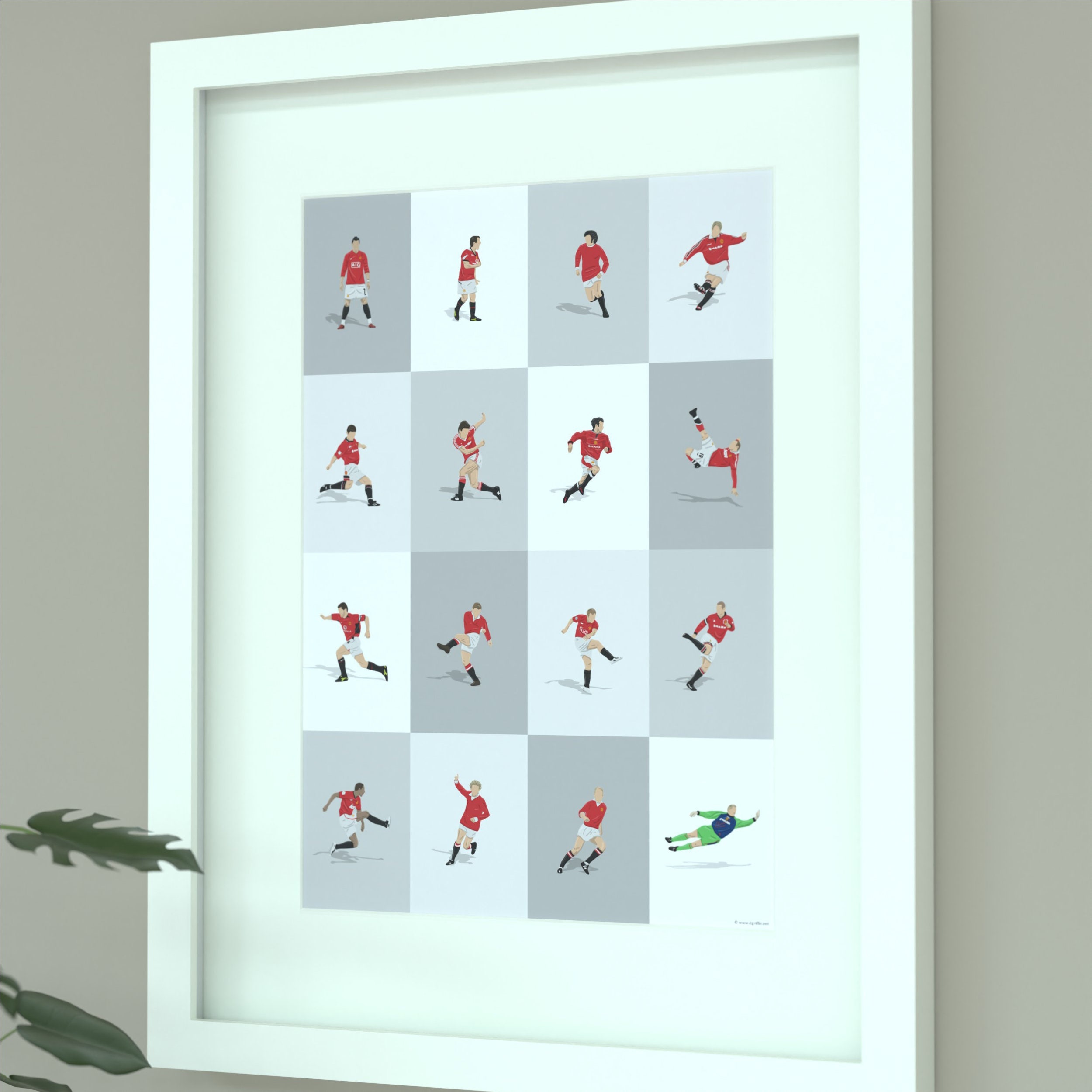 Manchester United Legends Illustrated Print | Old Trafford Icons Poster ...