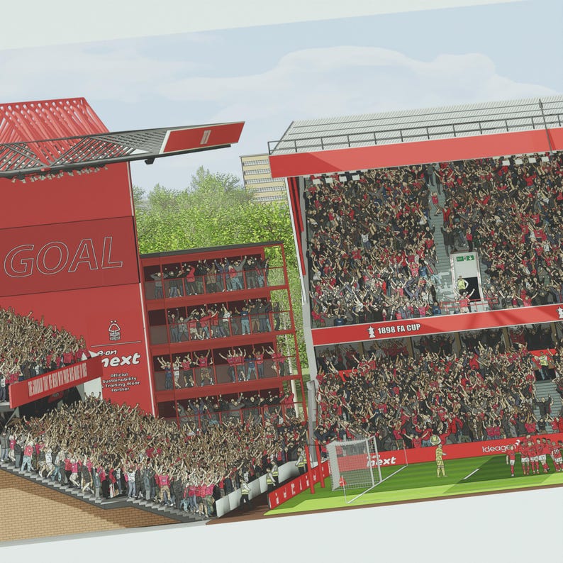 Nottingham Forest City Ground Stadium Panoramic Print | Football Art - Etsy