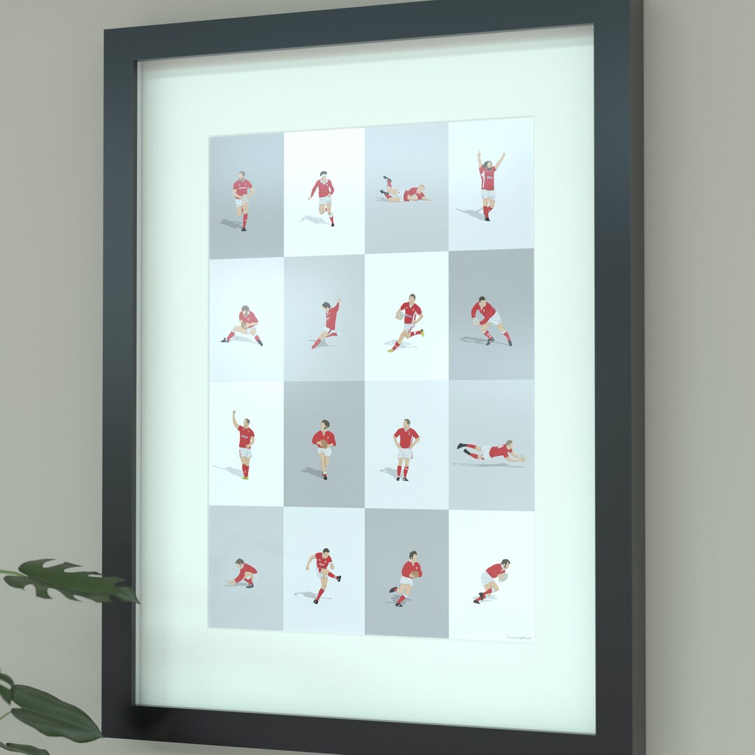Wales Rugby Union Legends Print | Rugby Greats Wall Art | Wales Rugby ...