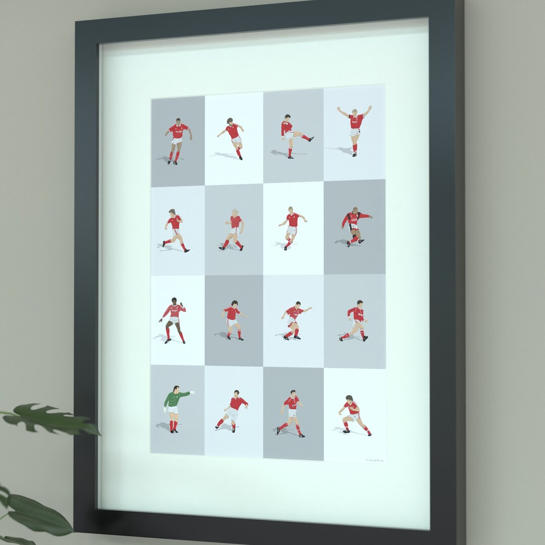 Nottingham Forest Legends Illustrated Art Print - Nottm Forest Icons ...