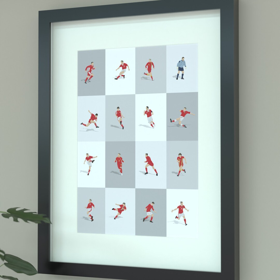 Wales National Team Legends Illustrated Art Print - Welsh Icons Poster ...