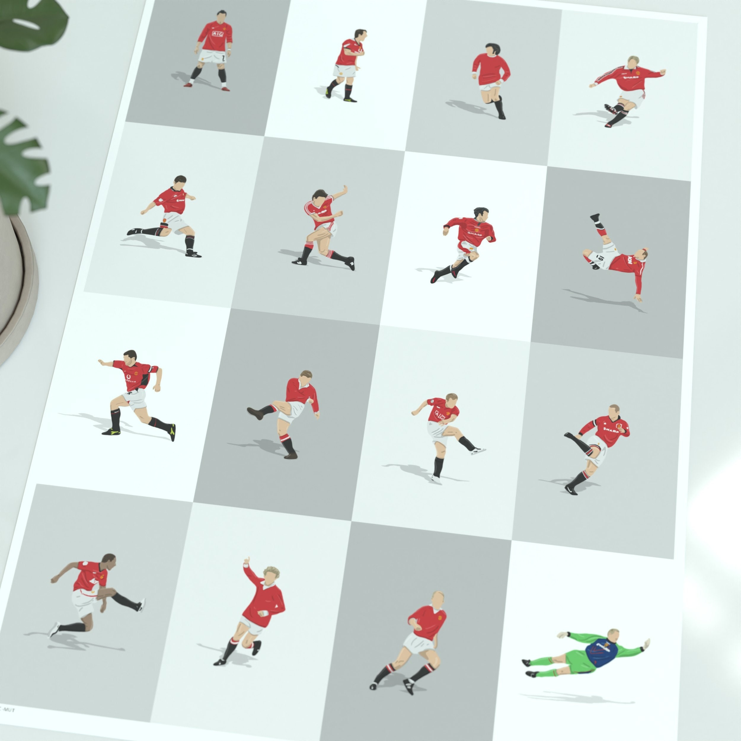 Manchester United Legends Illustrated Print | Old Trafford Icons Poster ...