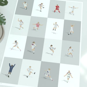 USA Women’s National Team Football Soccer Legends Illustrated Art Print ...