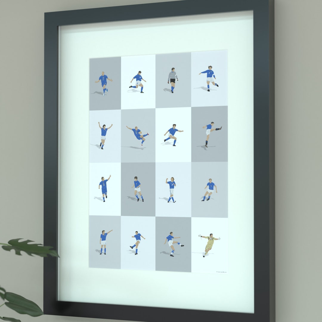 Italy National Football Team Football Legends Print | Azzurri Icons ...